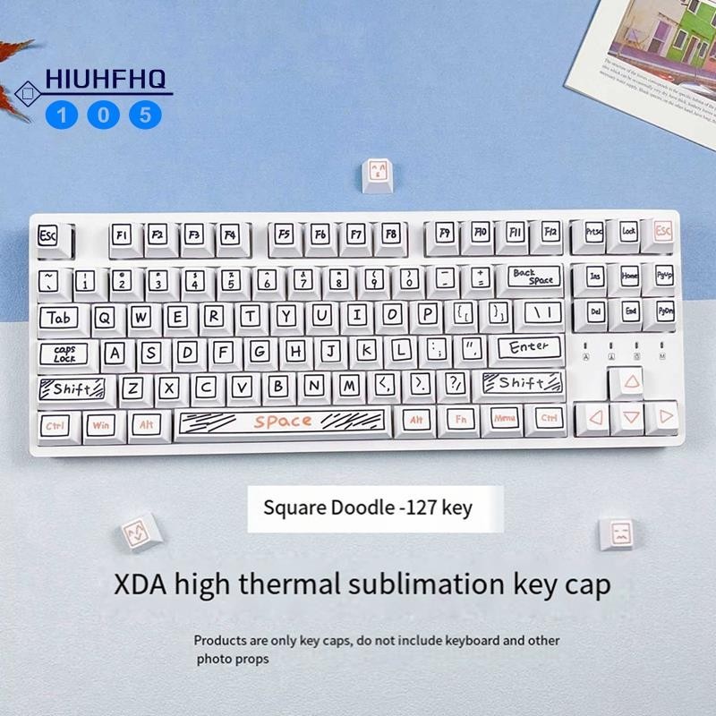 Graffiti Keycap Set XDA PBT Keycaps 127 Keys Mechanical Gaming Keyboard ...