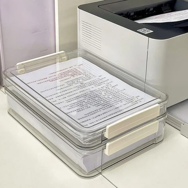 Document Storage Box With Lock Transparent Damp Proof | Shopee Malaysia