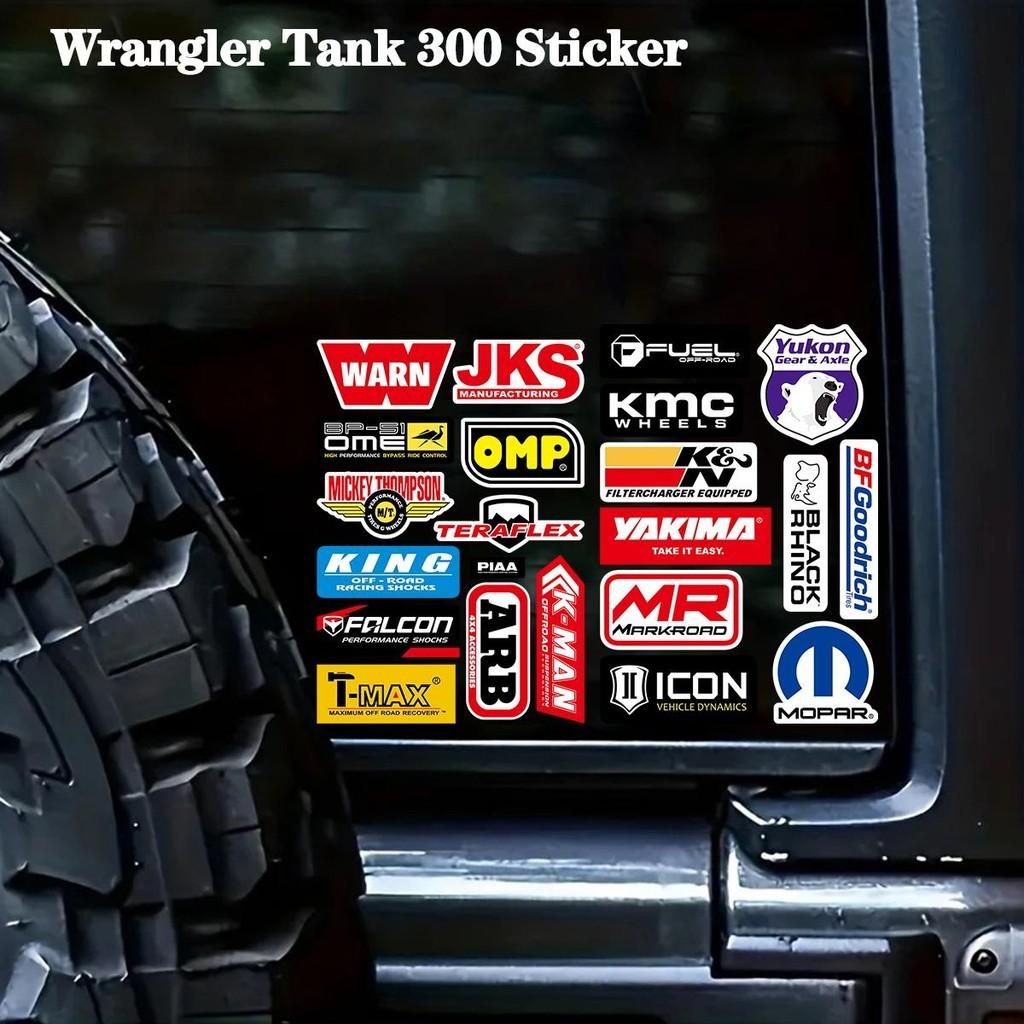 Wrangler Tank 300 FOX ARB TJM MR Waterproof 4x4 Sticker - Offroad Car ...