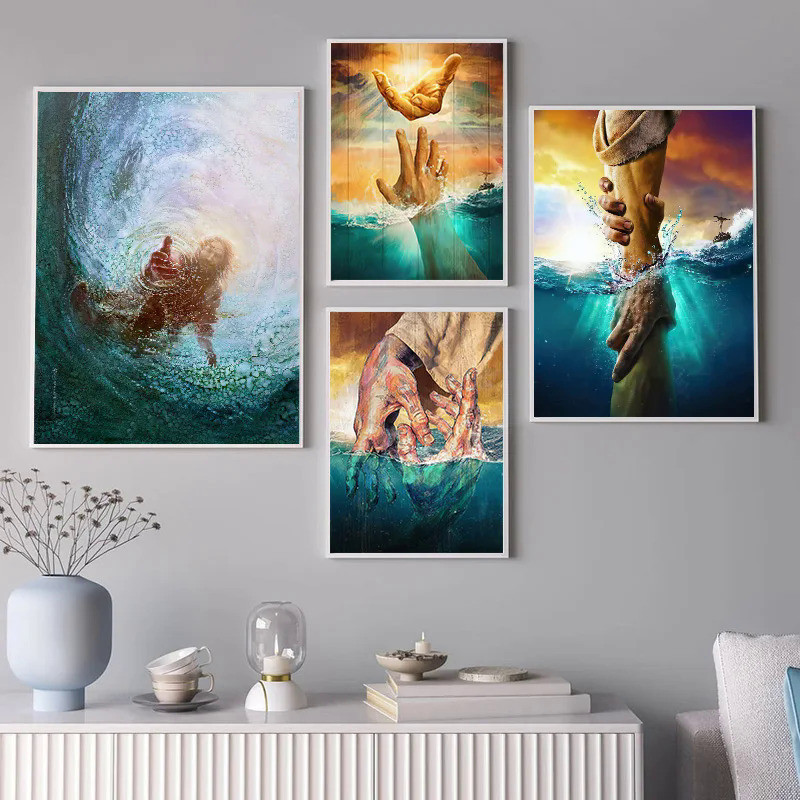 Jesus The Hand of God Posters Canvas Painting Christian Jesus Give Me ...