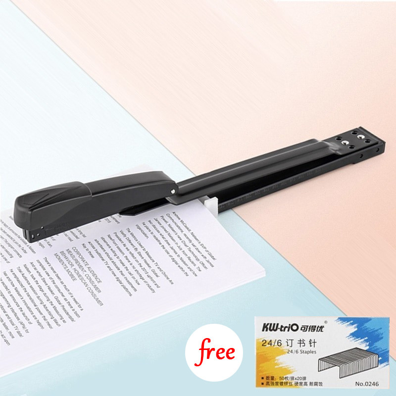 Metal Long Arm Stapler Heavy Duty Long Reach Stapling A3/A4 24/6 23/8 ...
