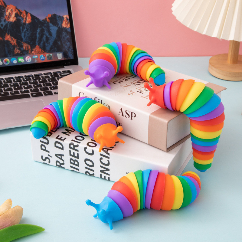 Colorful Slug Snail Kawaii Transform Caterpillar Fidget Toys Adult Kids ...