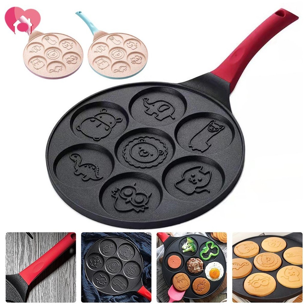 Pancake Pan with Handle 7 Animal Molds Pancake Maker Pan for Kids Non ...