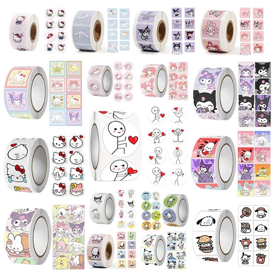 500Pcs Cartoon Sticker DIY Tape Kuromi Cinnamoroll My Melody ...