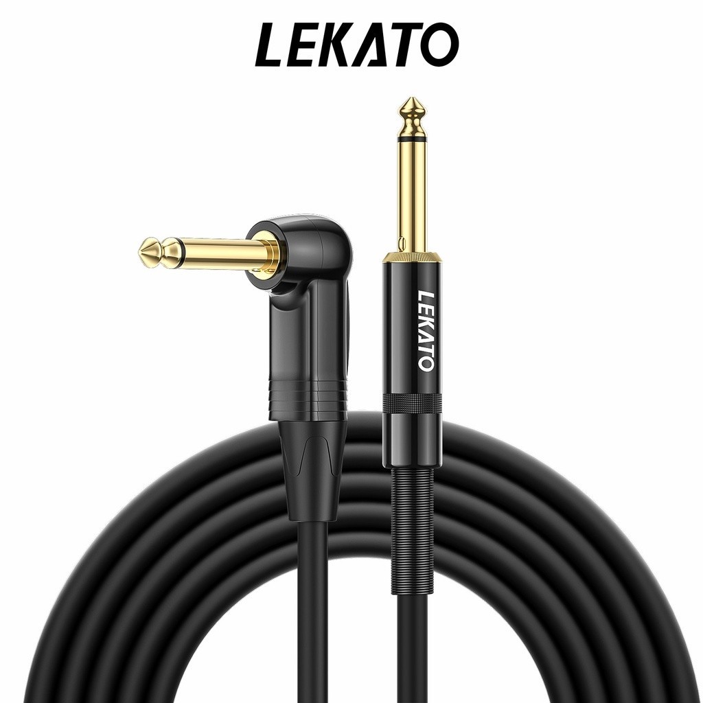 LEKATO Guitar Cable with Dual Mute Plug 20 Ft Electric Instrument Bass ...