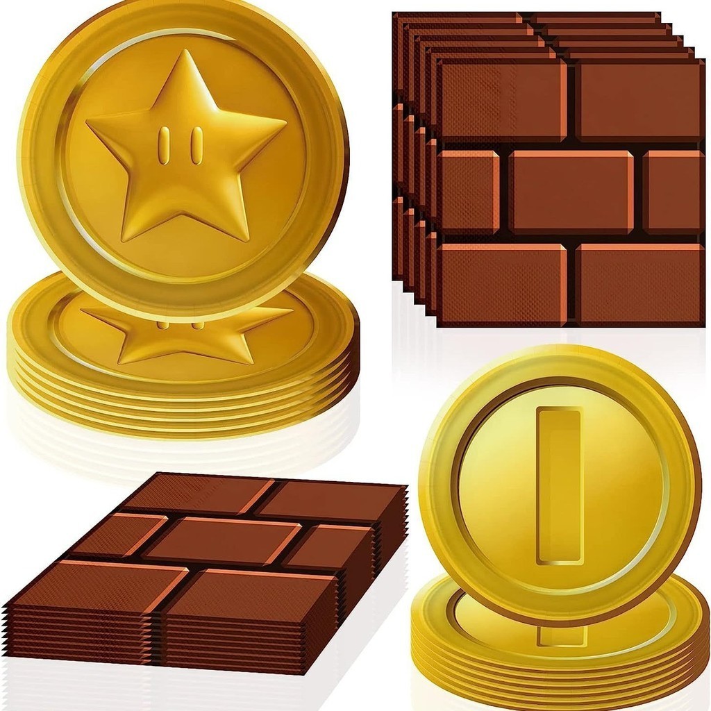 New Super Mario Bros. X Gold coin Party Decoration Supplies Cute ...