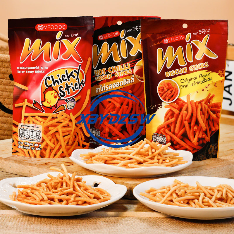 Crispy Strips Spicy Chicken Flavor 30g*6 Packs of Mimi Shrimp Fries Fries Puffed Snacks | Shopee ...