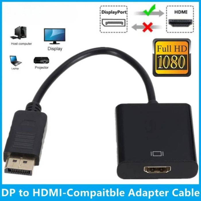 Adapter Converter Display Port to HDMI 4K HD 60 Hz Computer Laptop ...