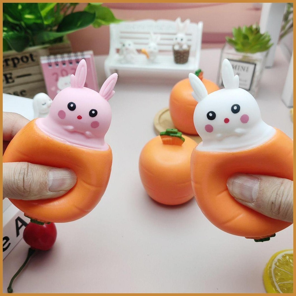 Soft Rabbit Squeeze Toy Carrot Stretchable Squeeze Toy Funny Carrot ...