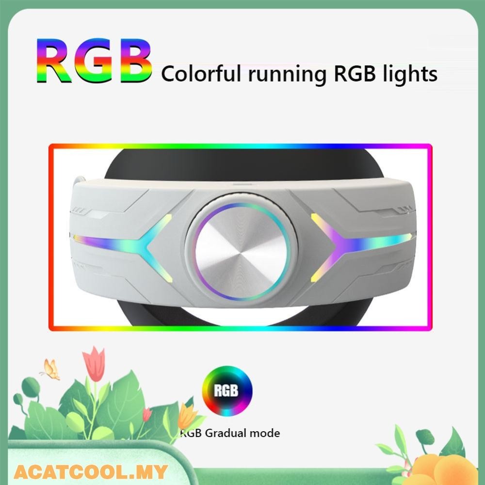 [Acatcool.my] Adjustable VR Head Strap RGB LED Backlight 8000mAh Rechargeable for Meta Quest 3 ...