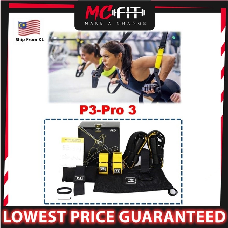 MCFIT Total Resistance Exercise TRX P3 Training Pro 3 Suspension Training Kit Commercial Grade ...