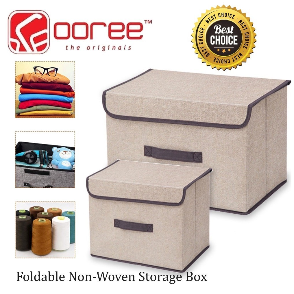 FOLDABLE ORGANIZER STORAGE BOX NON-WOVEN WARDROBE LINEN COLLAPSIBLE ...