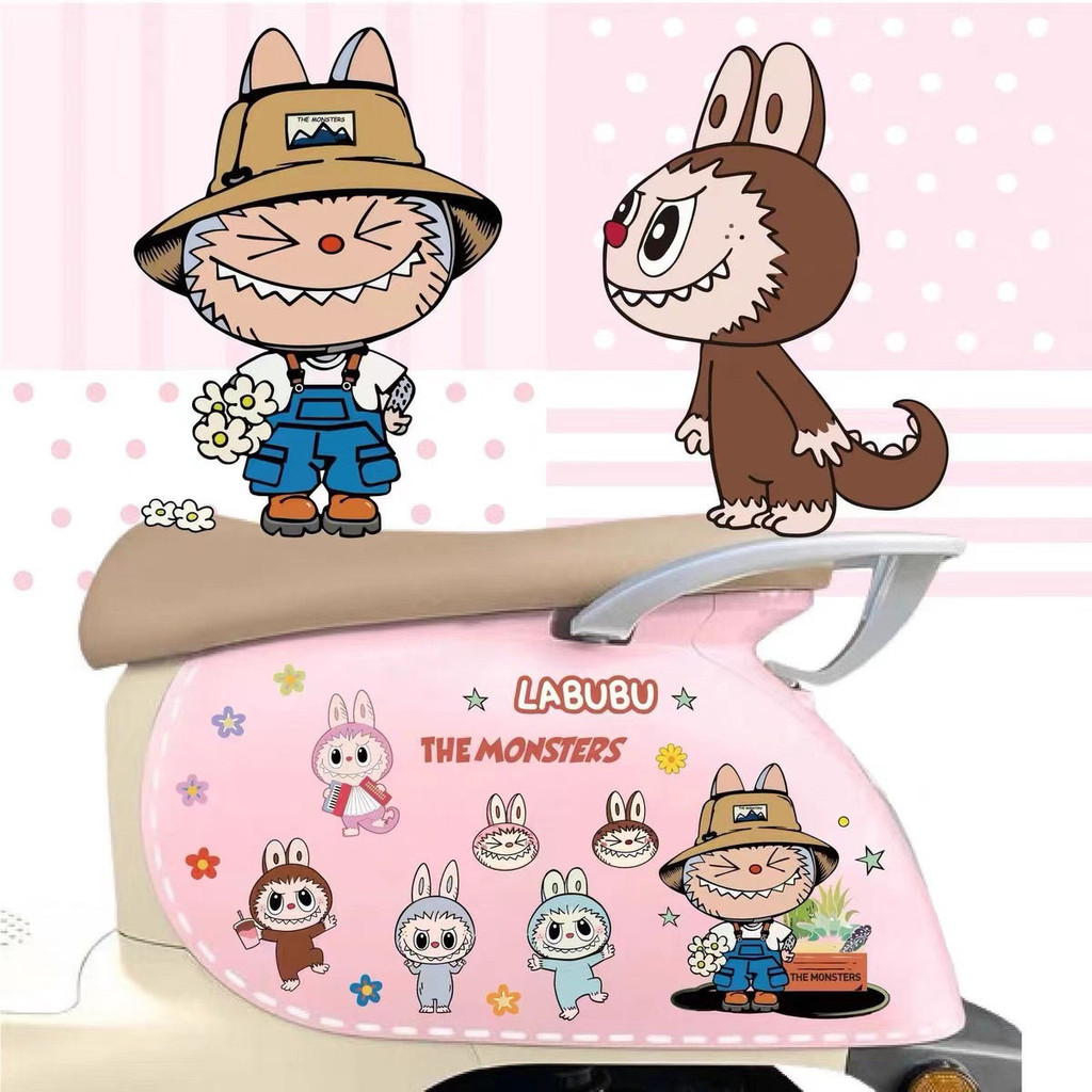 可爱拉布LABUBU电动车车贴贴纸泡泡玛特划痕个遮挡装饰Cute LABUBU electric bike sticker20250225 ...