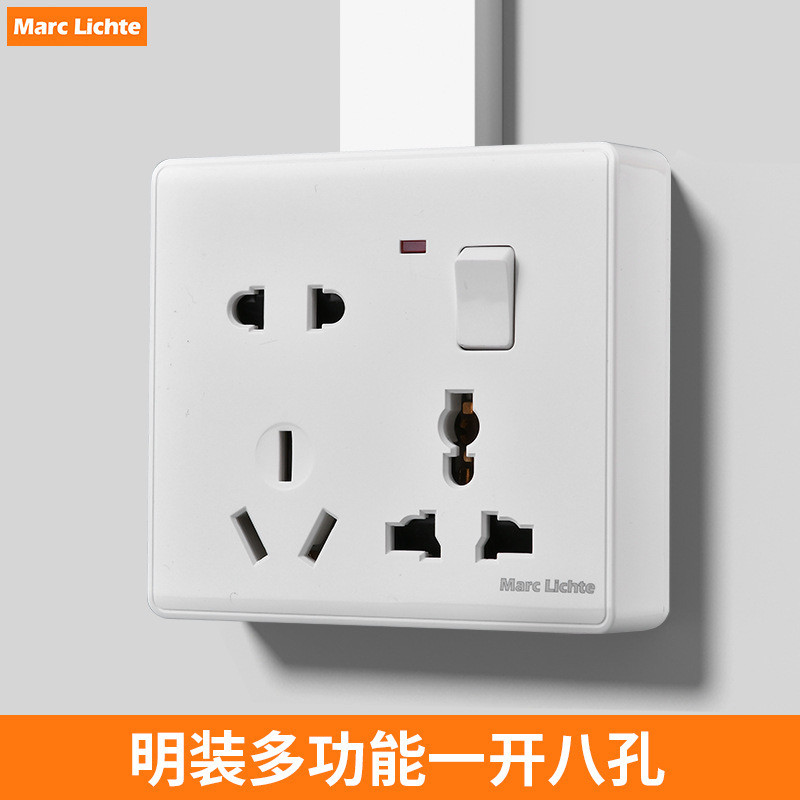 Ultra-Thin Surface Mounted One-Open Eight-Hole Surface Line Open Box ...