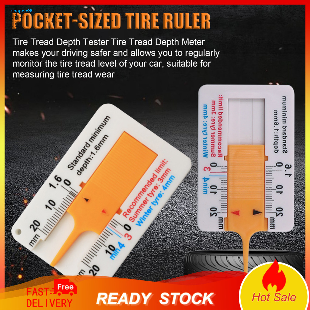 SDRU Tire Tread Depth Tester Tire Depth Checker Portable Tire Tread ...