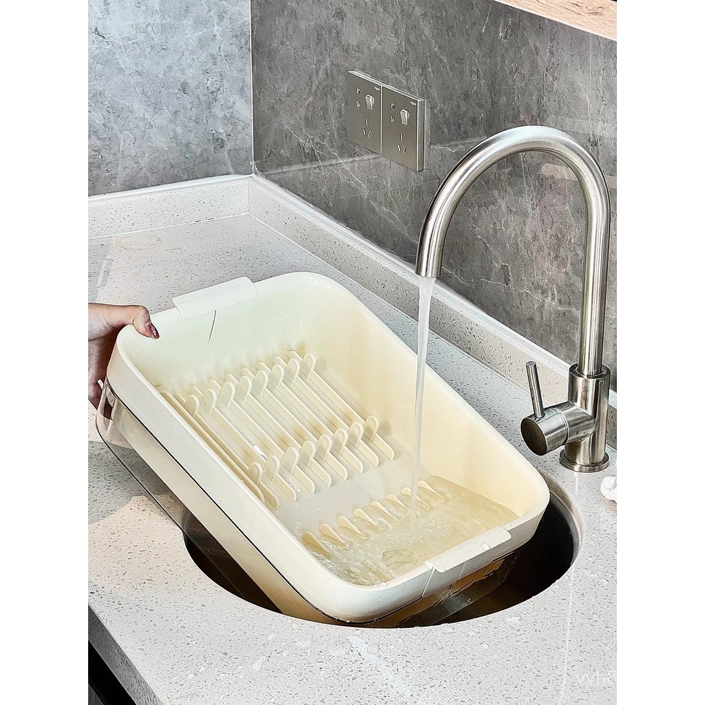 Rak Pinggan Pinggan Bertutup Dapur Mangkuk dan Penyepit Kaunter ...