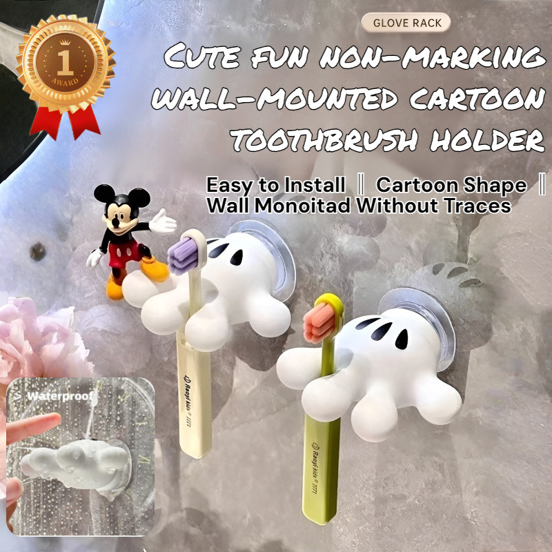 [Cute & Space-saving] Mickey Mouse toothbrush hook / Cartoon suction ...