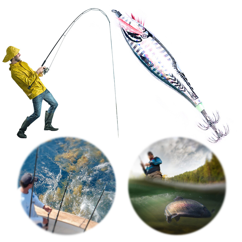 Luminous Fishing Lure Squid Jigs Artificial Squid Hook Jigging Baits ...