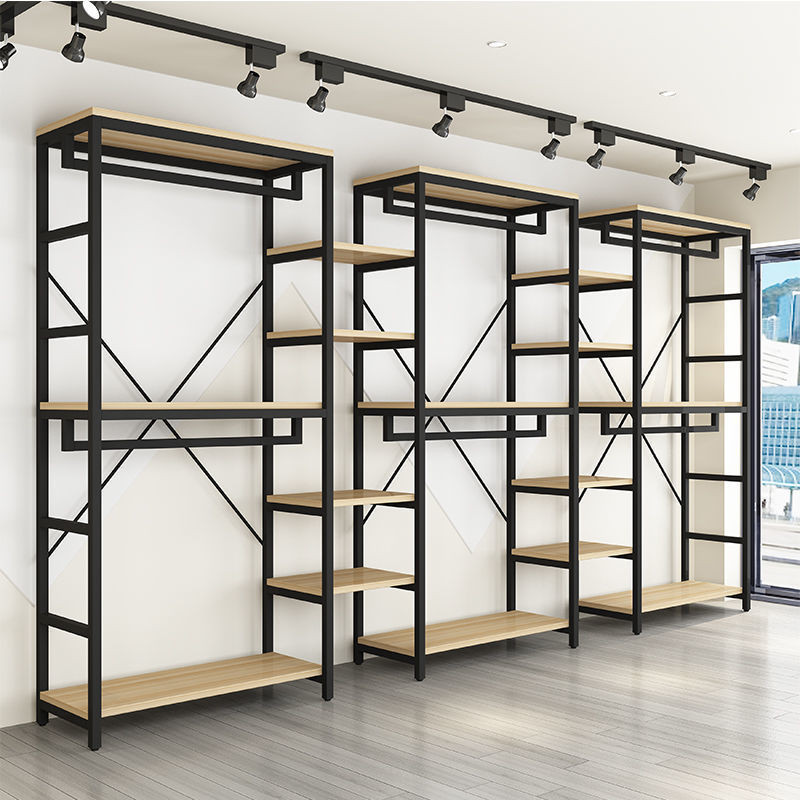 Kedai pakaian rak paparan penyangkut lapisan dua jenis sentuh lantai ...