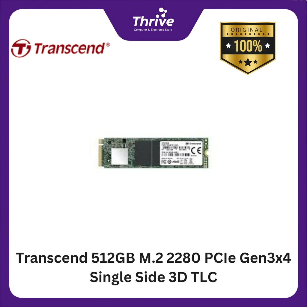 Transcend 512GB M.2 2280 PCIe Gen3x4 Single Side 3D TLC | Shopee Malaysia