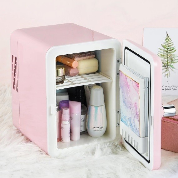 Mini Fridge 4L Capacity Portable Cooler Mask Skincare Fridge Cold and ...