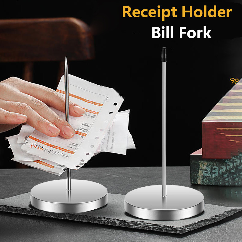 Bill Fork Desk Receipt Holder Restaurant Cafes Receipts Office Check ...