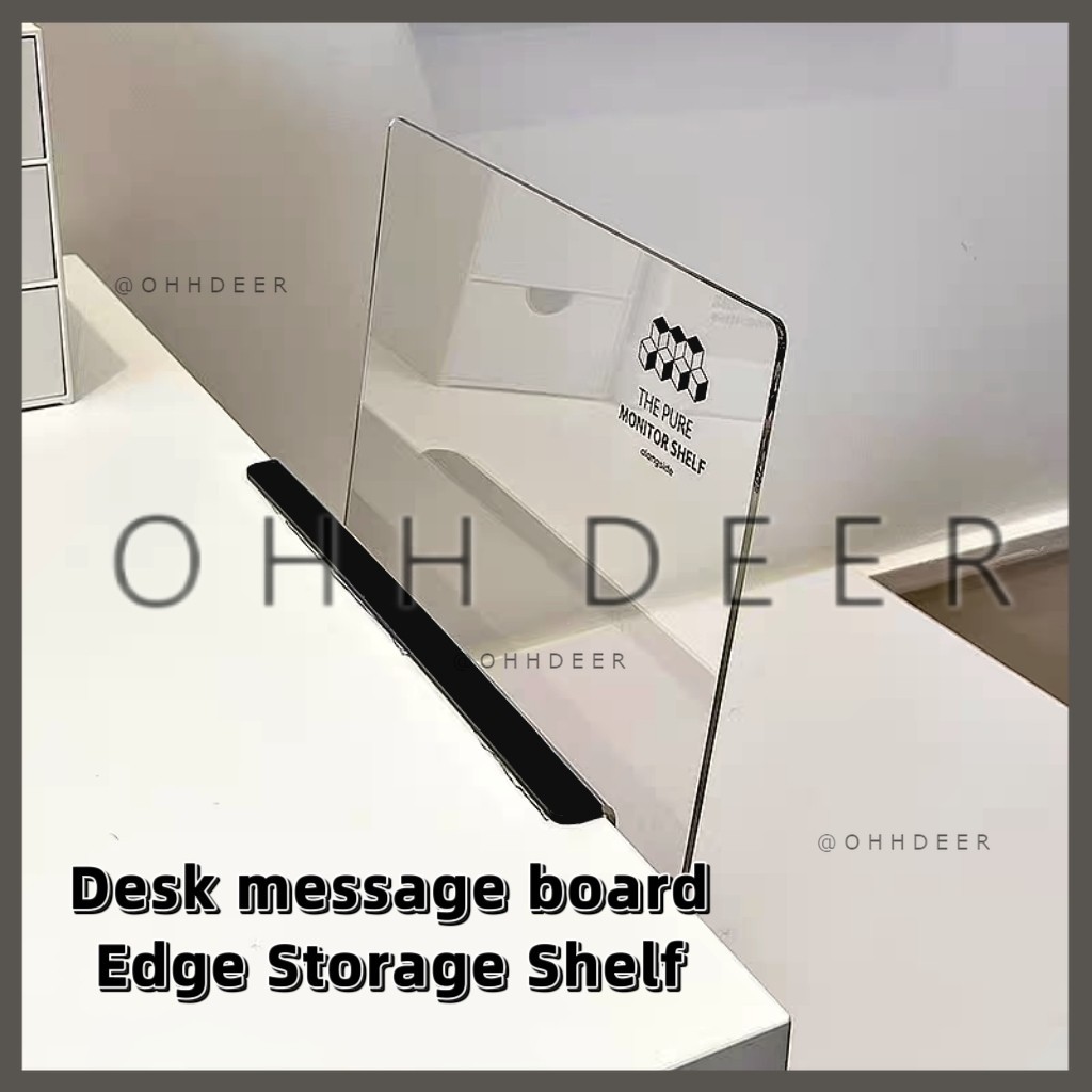 OHHDEER Transparent Desktop Message Board Edge Storage Shelf Monitor ...
