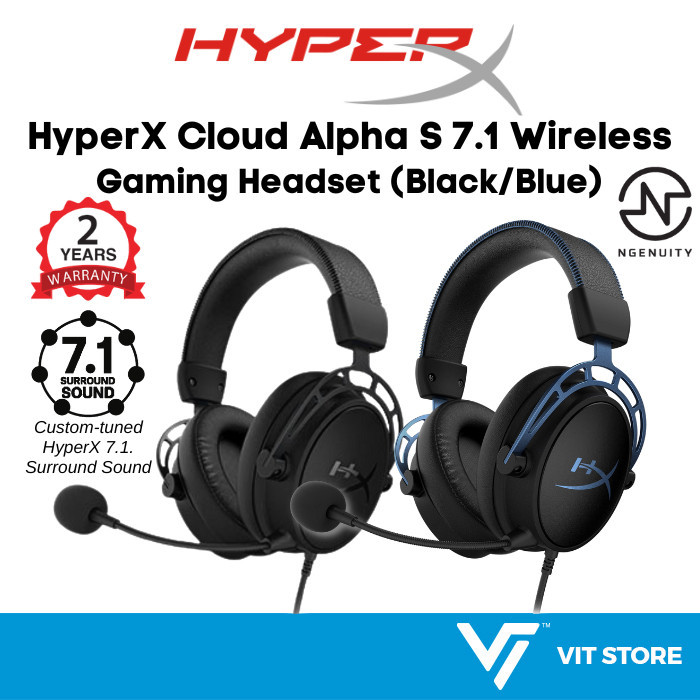 HyperX Cloud Alpha S Gaming Headset 7.1 Surround Sound Bass Black/ 4P5L3AA Blue Komputer PC ...