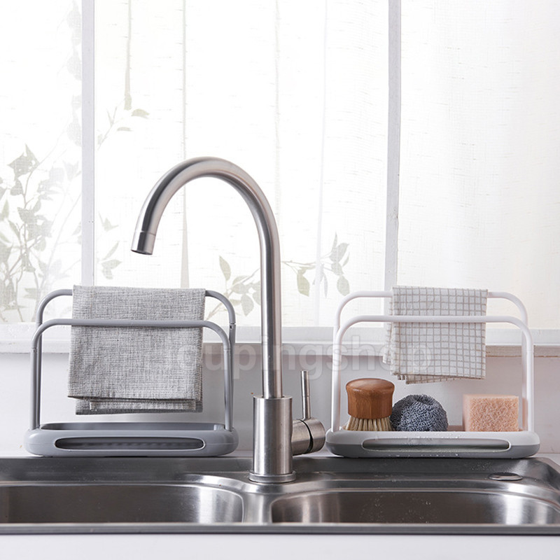 Dish Cloth Hanger Sink Drainer Table Kitchen Towel Rack Sponge Holder ...