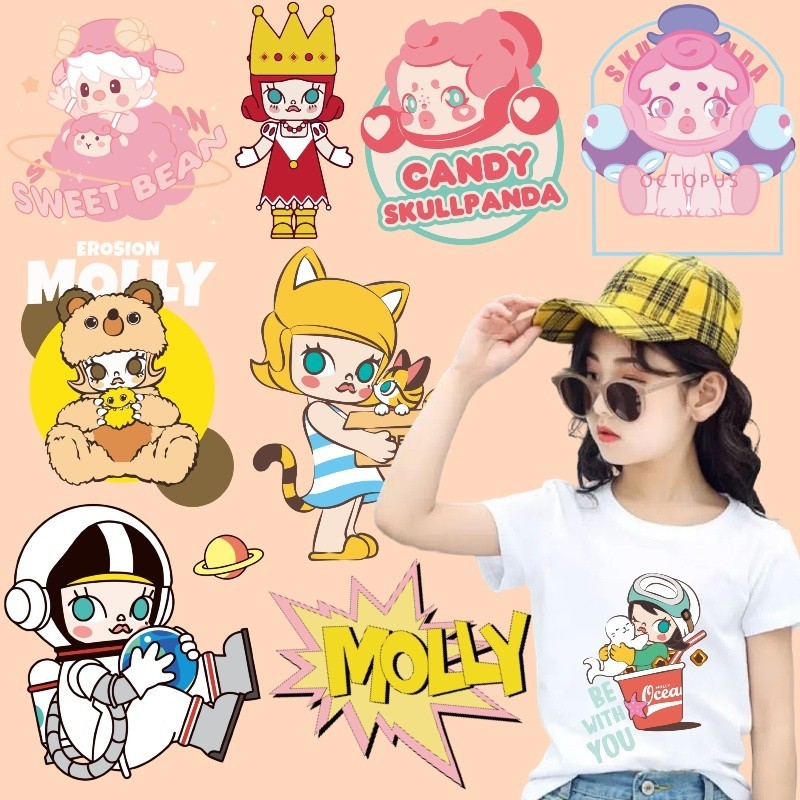 POP MART cartoon thermal conductive hot stamping sticker cute Molly ...