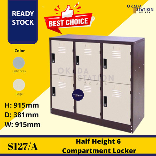 S127/A Half Height Metal Locker Cabinet (6 Door) / Almari Besi / Locker ...