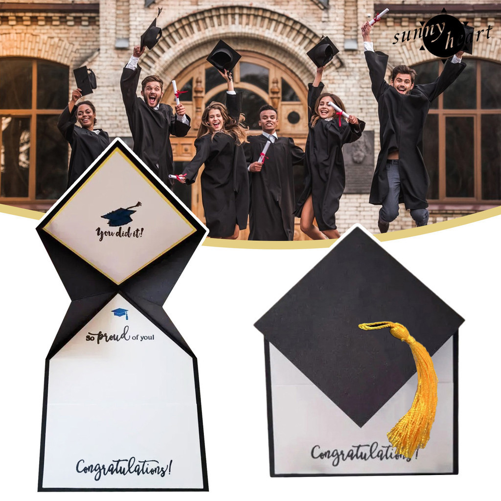 [SH]Bachelor Degree Hat Shape Graduation Card DIY Graduation Money Box ...
