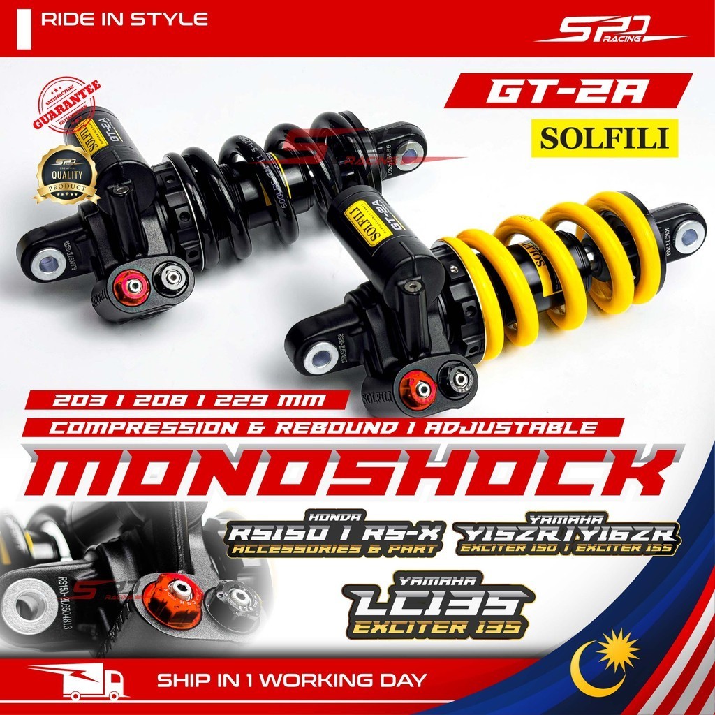 RSX Y1516 LC Monoshock I Adjustable Compression & Rebound I 203 I 208 I ...