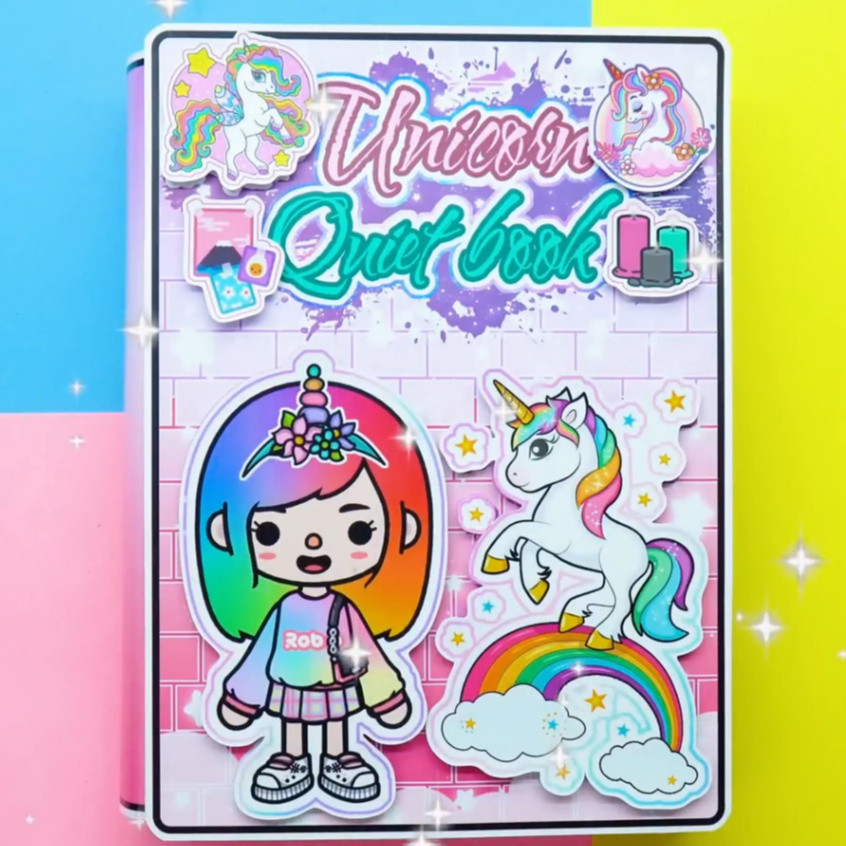Toka Life World Quiet Book Toka Boka Unicorn House toca boca paper book ...
