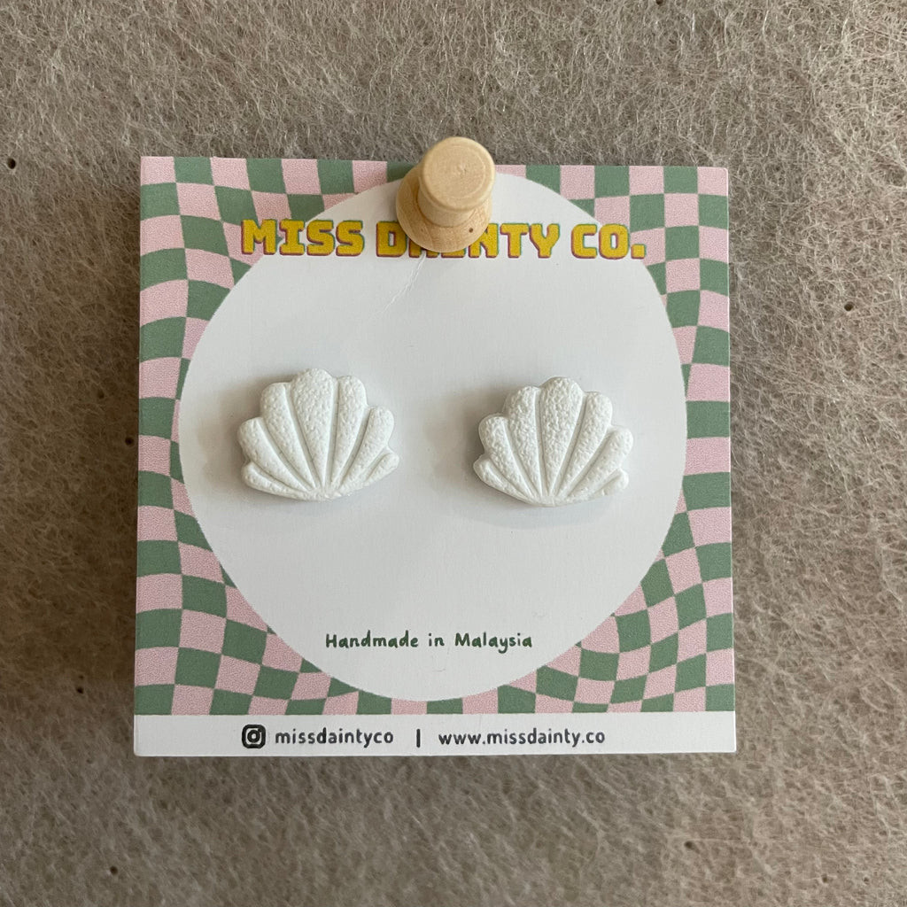 Earrings by Miss Dainty: Seashell (studs) | Shopee Malaysia