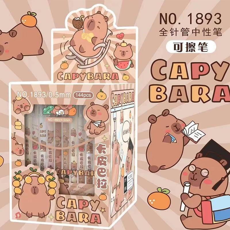 6Pcs/lot Cartoon Capybara Erasable Pen Blue Black Ink Magic Gel Pen ...