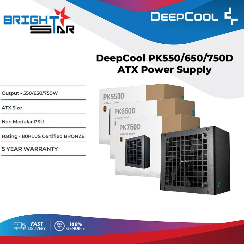 DEEPCOOL PK550D/650D/750D ATX Power Supply 80+ Bronze | Shopee Malaysia