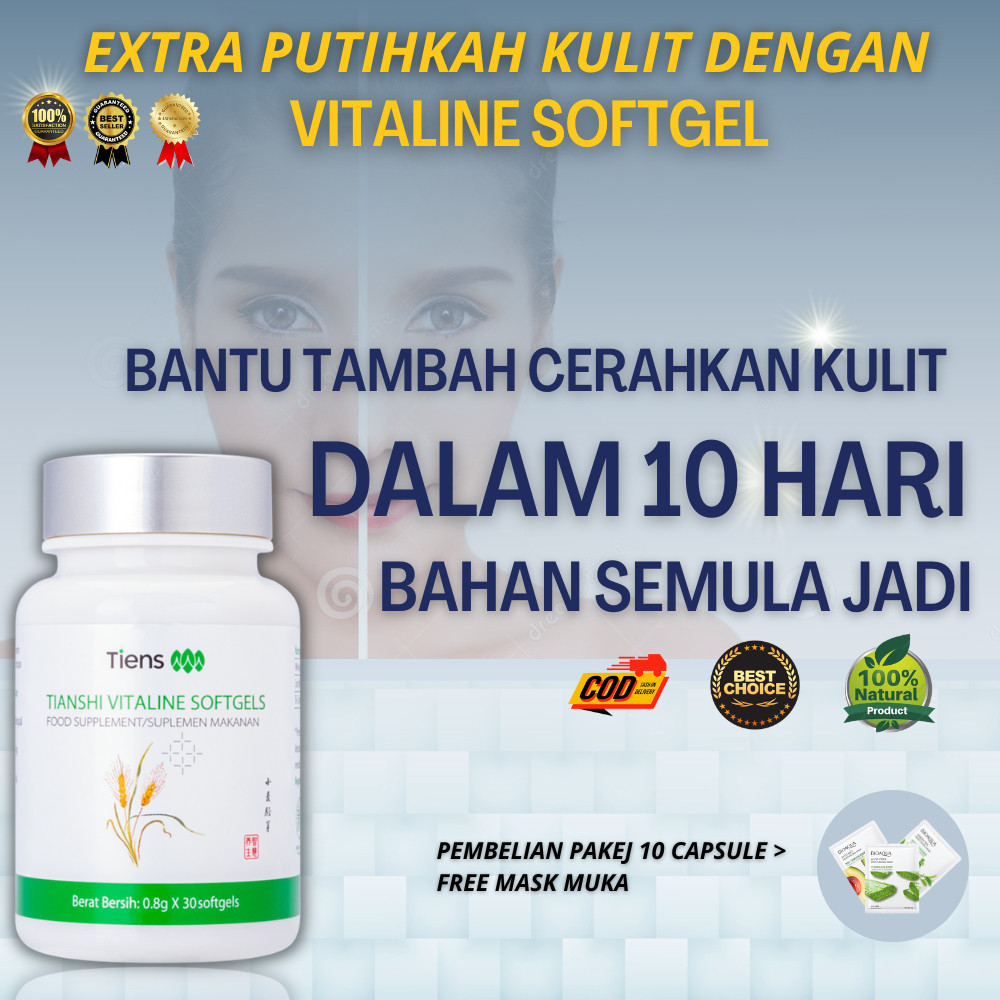 Vitaline Softgel Tiens Whitening Supplement Kulit Putih Ubat Putihkan ...