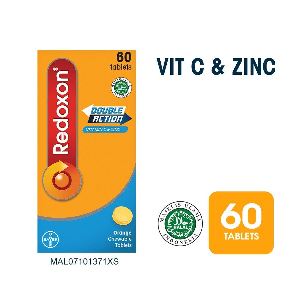 Redoxon Double Action Vitamin C + Zinc Chewable Tablets 60s (Exp Date ...