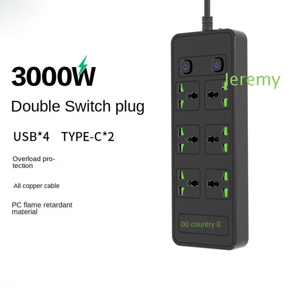 JEREMY1 Power Plug with Switch, Copper Overload Protector Portable ...