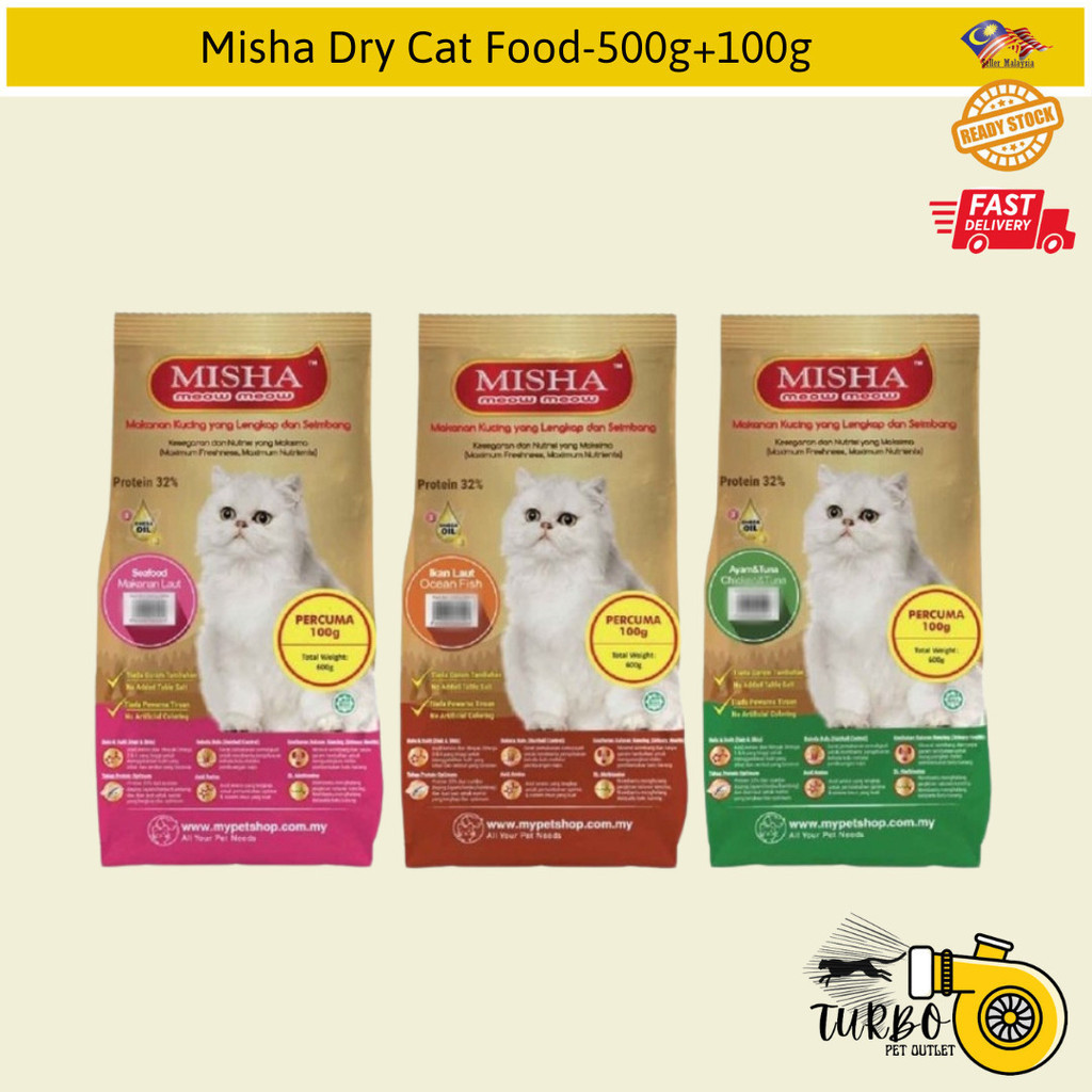 Misha Dry Cat Food-500g+100g | Shopee Malaysia