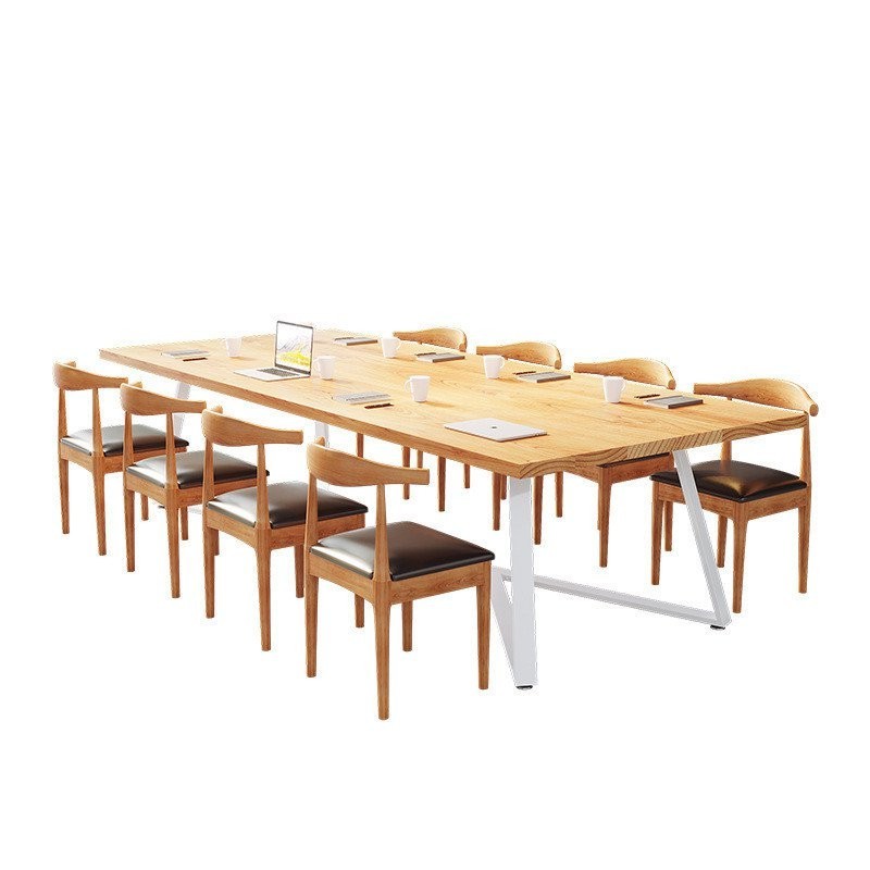 Nordic Solid Wood Desk loft Negotiation Reception Training Conference ...