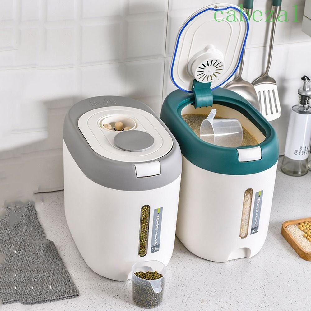 CABEZA Food Storage Tank, Flip-Top Leak Proof Rice Dispenser, Rice ...