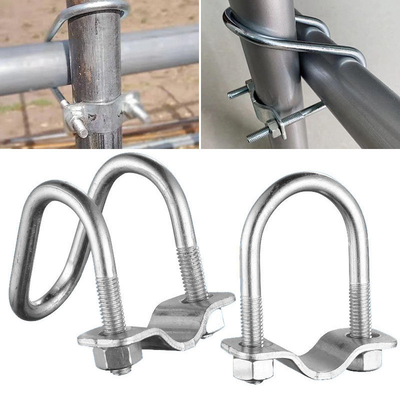 Galvanized 'U' Shackle Steel Pipe Fasteners Double U-shaped Clamp U ...