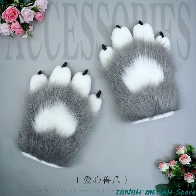 Furry Paw Gloves Cosplay Costumes Cat Rabbit Fursuit Animal Claw Cute ...