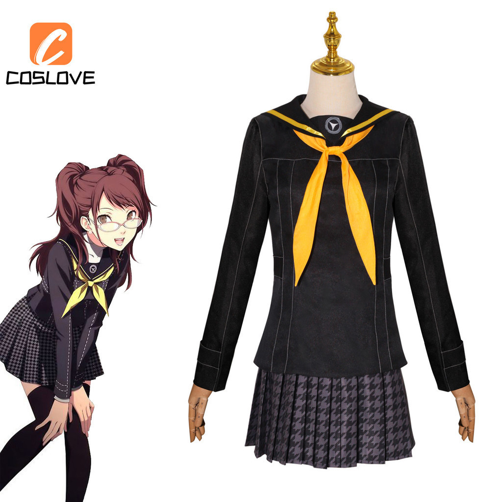 Anime Game Persona 4 Golden Kujikawa Rise Cosplay Clothing Black School ...
