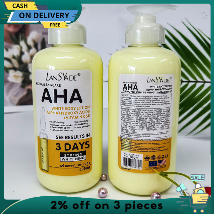 500ml Whitening Body Lotion ALPHA Hydroxy Acids+Vitamin C&E Spots ...
