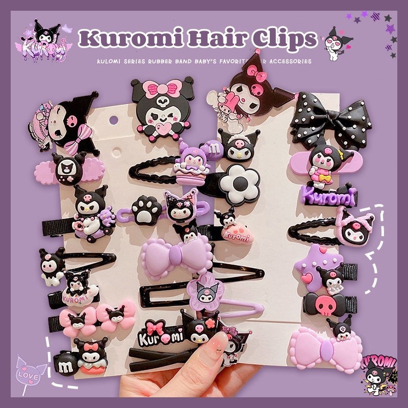 Cute cartoon kuromi melody hairpin for kids hair clips little girl bb ...