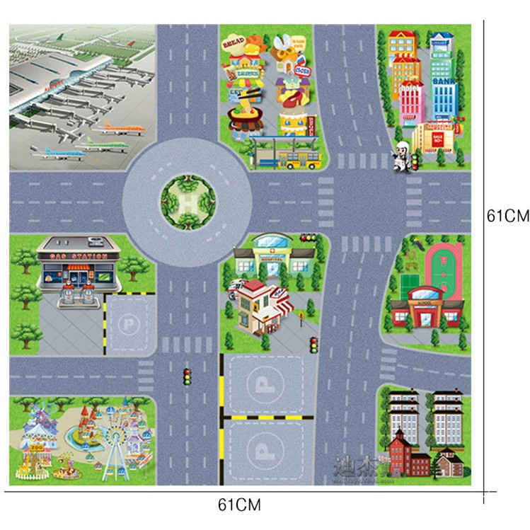 PETA Untuk Kereta Mainan Kanak-Kanak Car Road Map Children Car Road ...