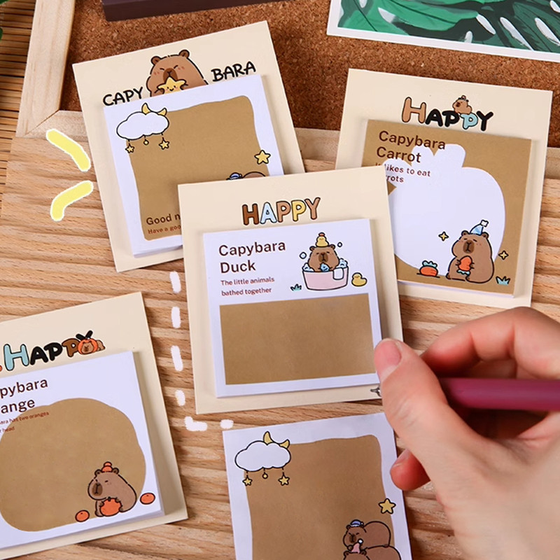 30 Sheets Lovely Cartoon Capybara Series Sticky Notes School Office ...